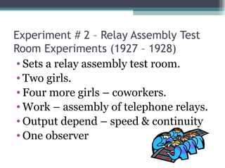 Hawthrone Experiments | PPT