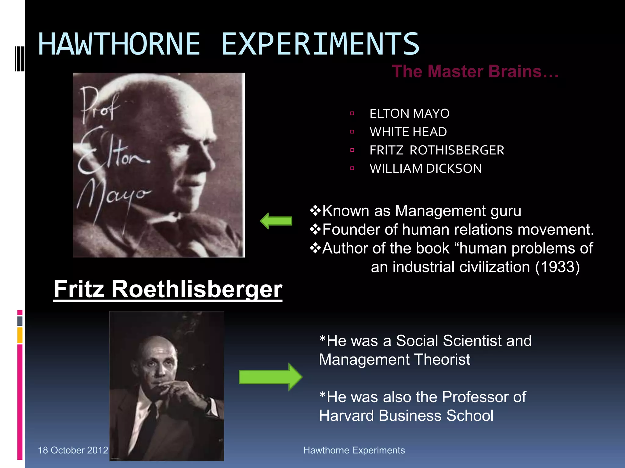 Hawthrone studies explained | PPTX