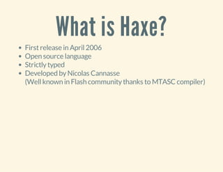 Haxe by sergei egorov | PDF