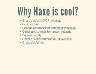 Haxe by sergei egorov | PDF