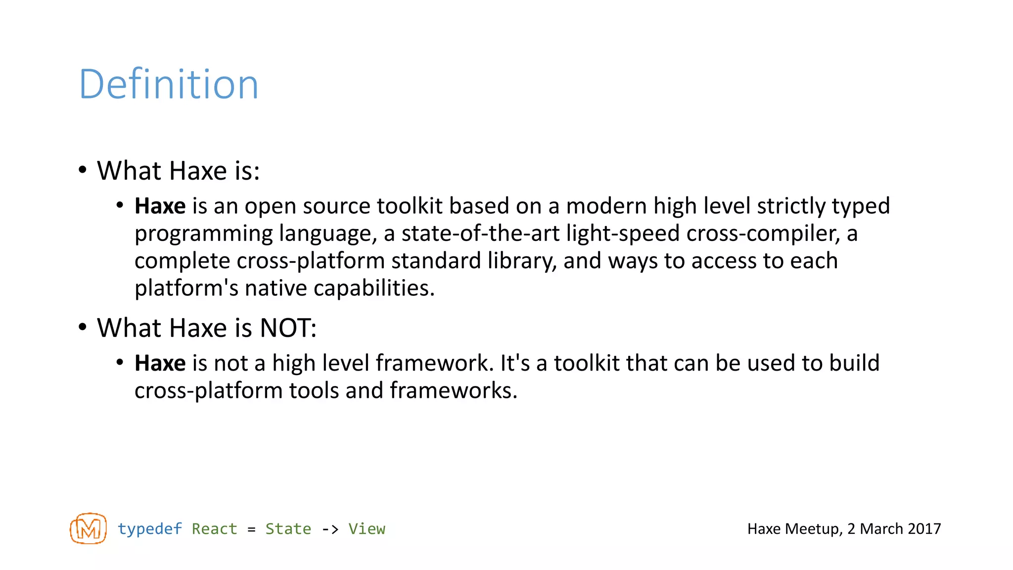 Haxe React architecture and workflow | PPT