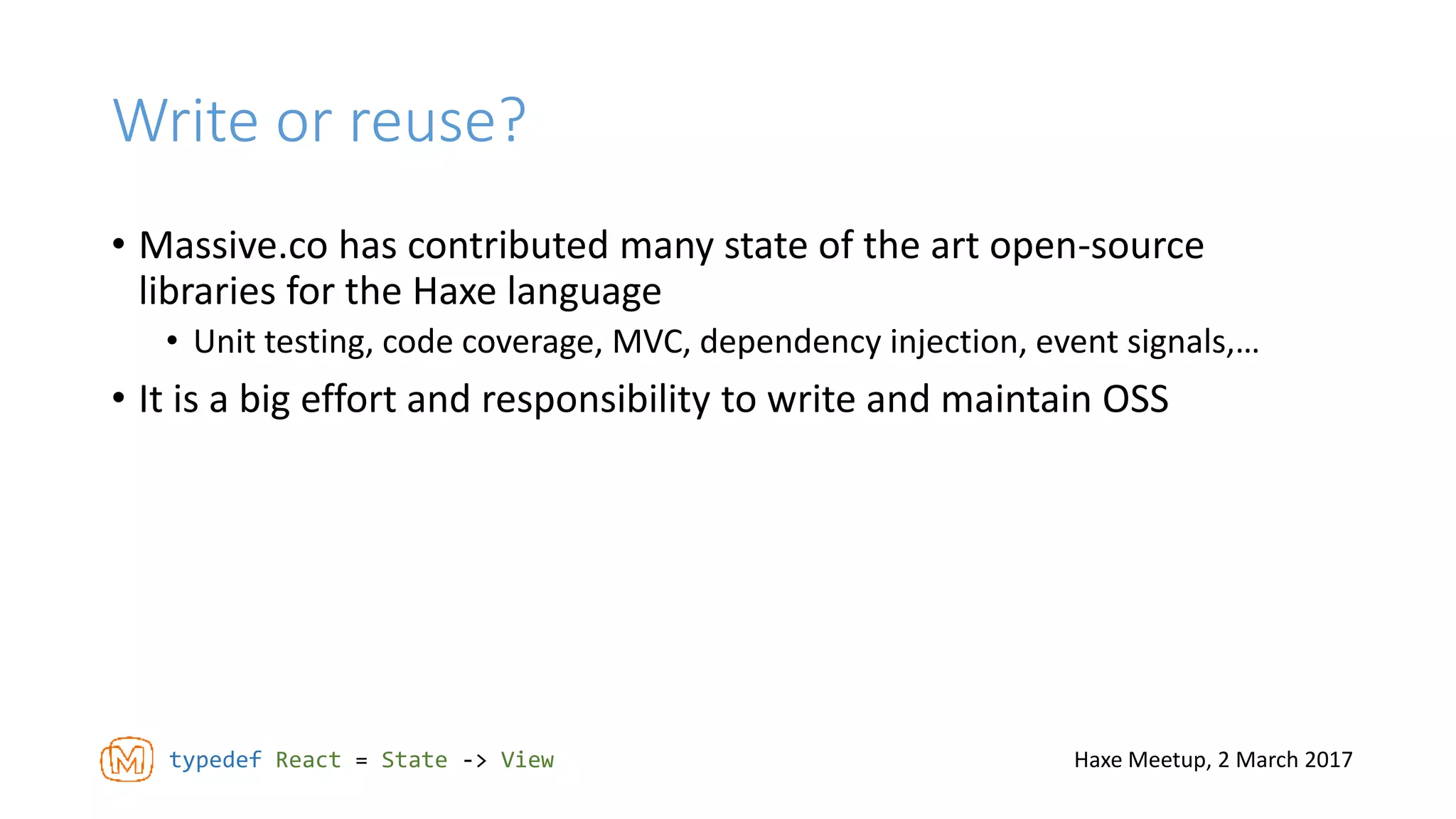 Haxe React architecture and workflow | PPT