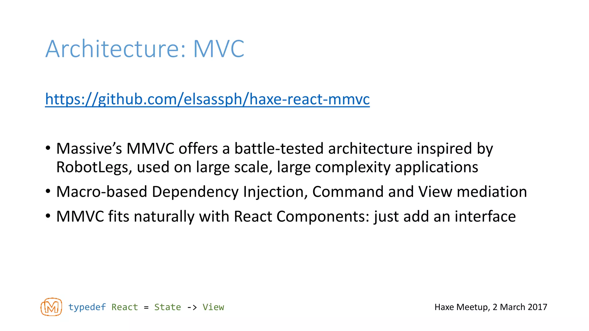 Haxe React architecture and workflow | PPT
