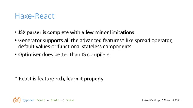 Haxe React architecture and workflow | PPT