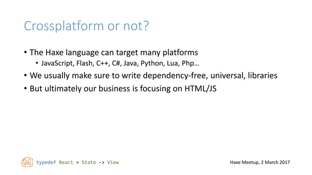 Haxe React architecture and workflow | PPT