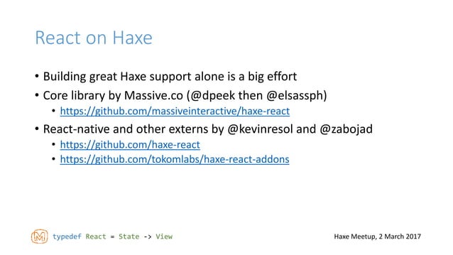 Haxe React architecture and workflow | PPT