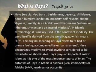 Haya’a in ISLAM | PPSX