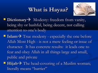 To Be a Mohsinah- Hayaa | PPT