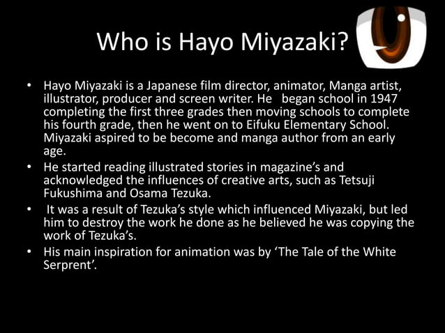 Hayao Miyazaki- Animator | PPT