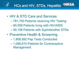 The Health Center Program and the NHAS and VHAP | PPTX | Infectious ...