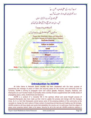 Hayat e syed makhdoom ashraf jahangir simnani | PDF