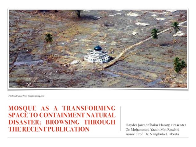 Transforming Mosques Into a Containment Space During Natural Disasters ...