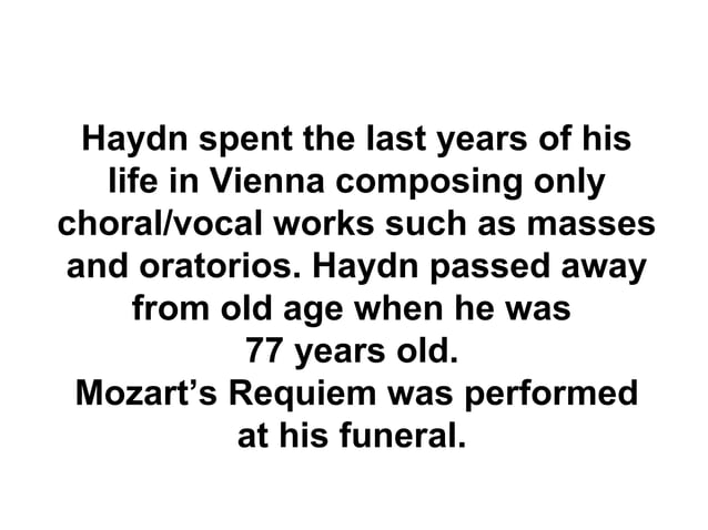 Franz Joseph Haydn | PPT | Classical Music | Music