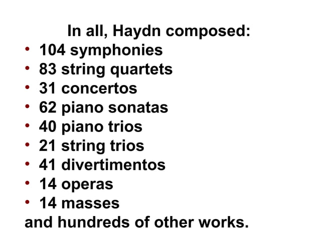 Franz Joseph Haydn | PPT | Classical Music | Music