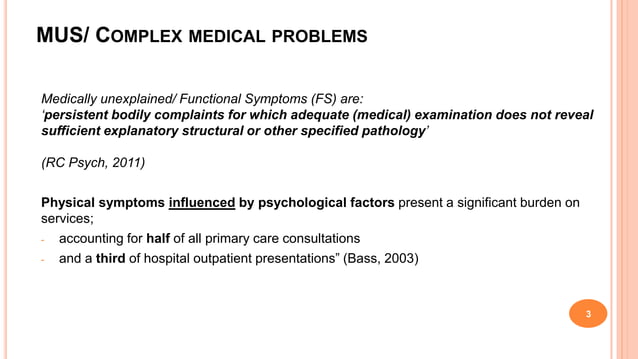 Dr Mark Griffiths - Medically unexplained symptoms: An innovative ...