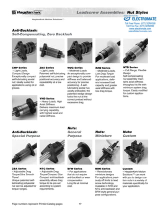 Haydon kerk leadscrews _anti_backlash_nuts_catalog | PDF