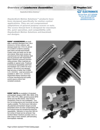 Haydon kerk leadscrews _anti_backlash_nuts_catalog | PDF