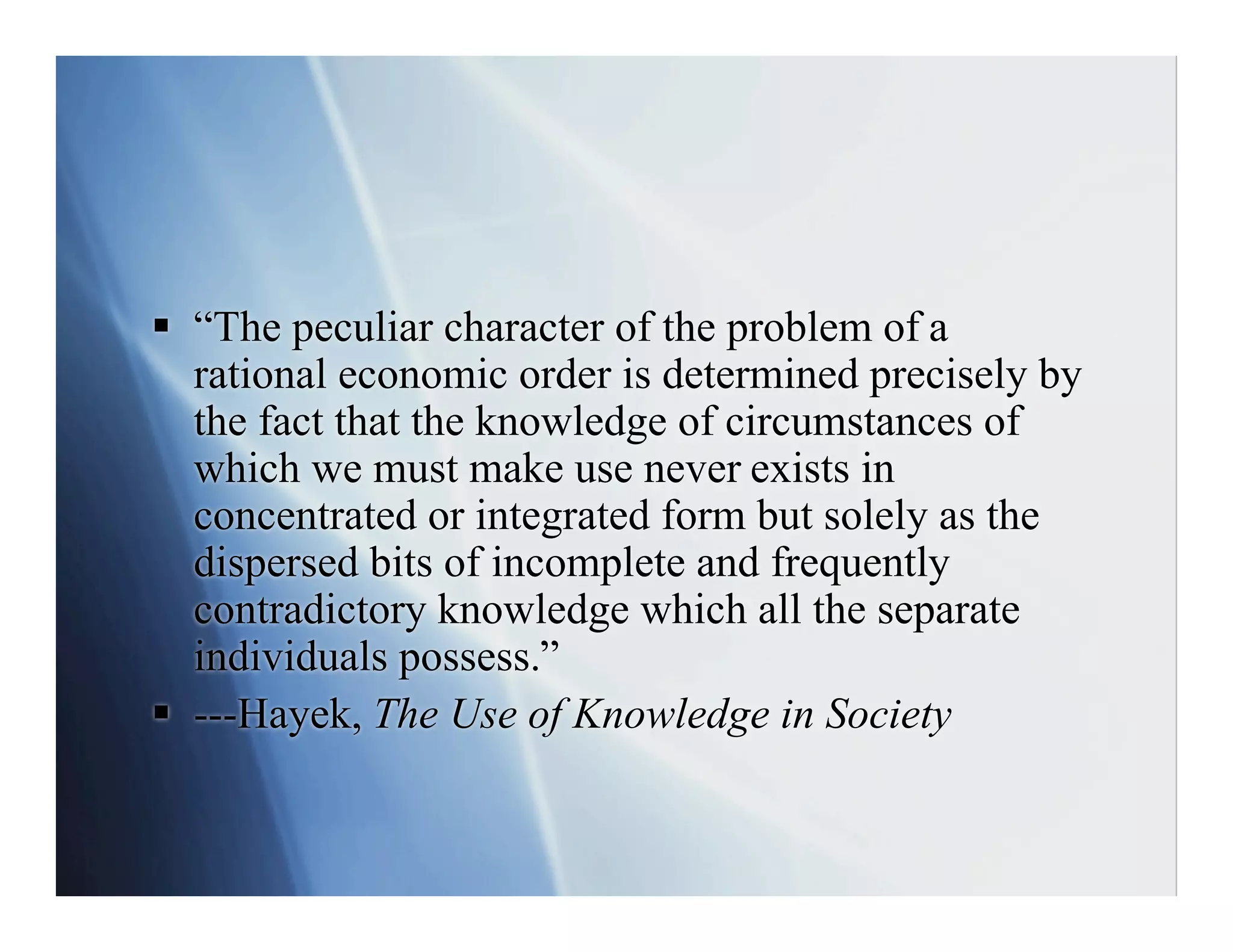 Friedrich August von Hayek | PDF