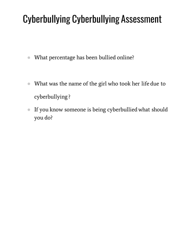 Cyberbullying assessment | DOCX