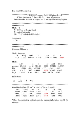Hayes moderationoutput | PDF