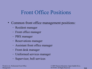Chapter 3: Overview of The Front Office Dept | PPT