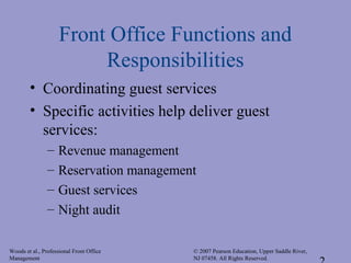 Chapter 3: Overview of The Front Office Dept | PPT