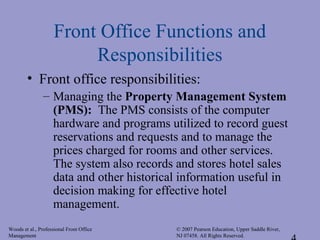Chapter 3: Overview of The Front Office Dept | PPT