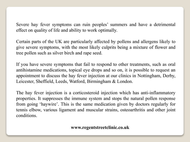 Hay fever injection | PPT