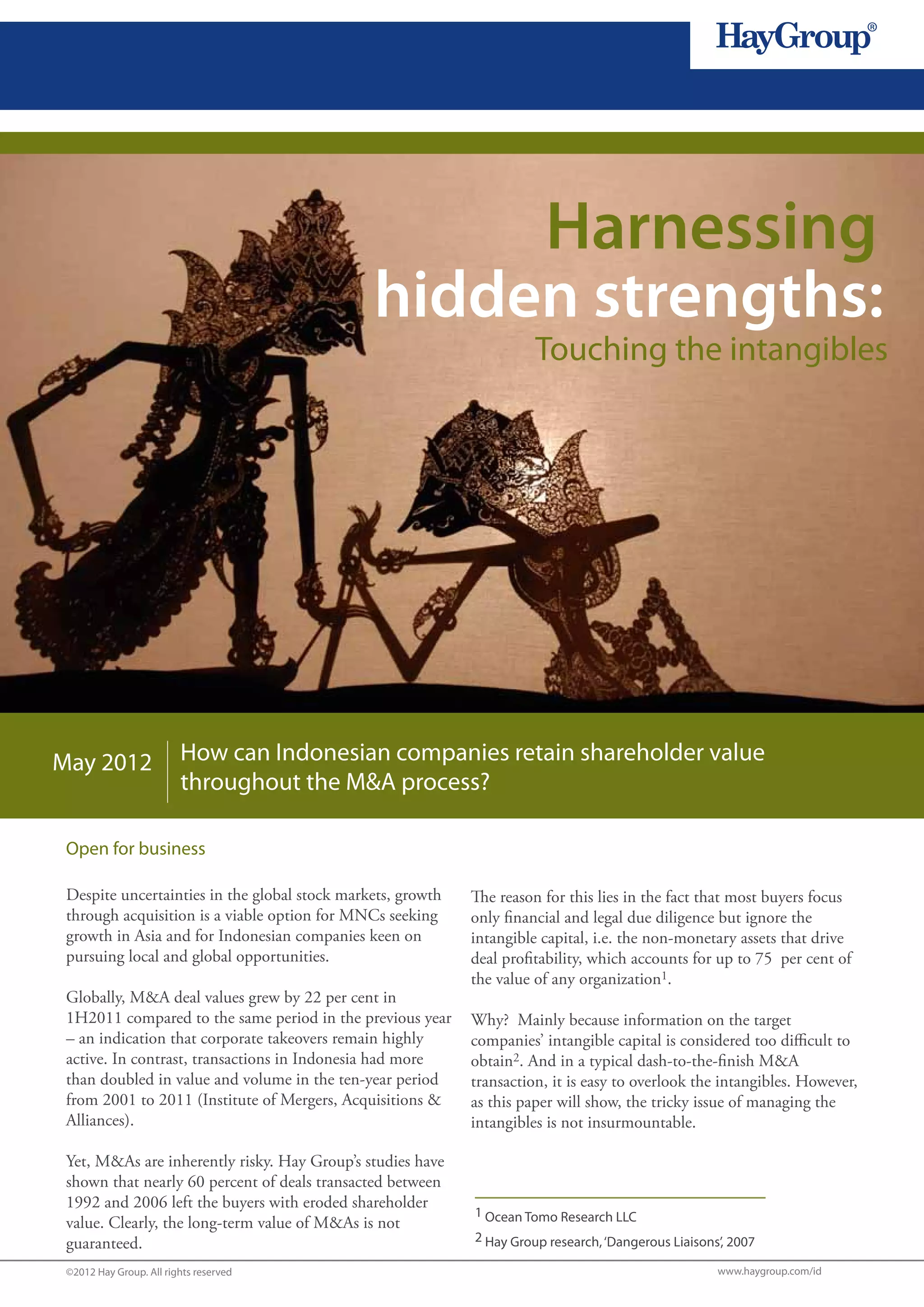 Haygroup Harnessing Hidden Strengths Touching The Intangibles May12 ...