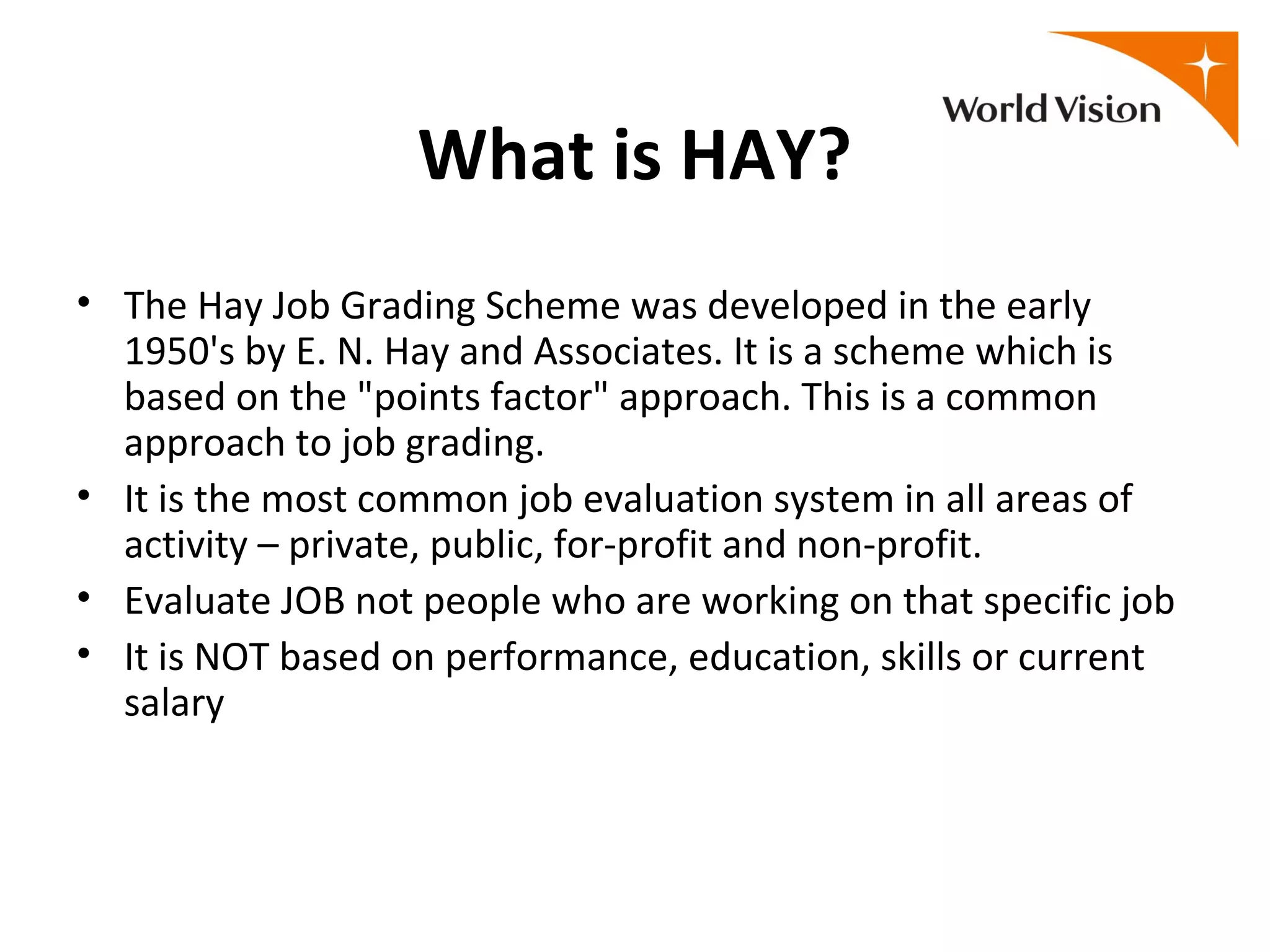 Hay jobs evaluation | PPT