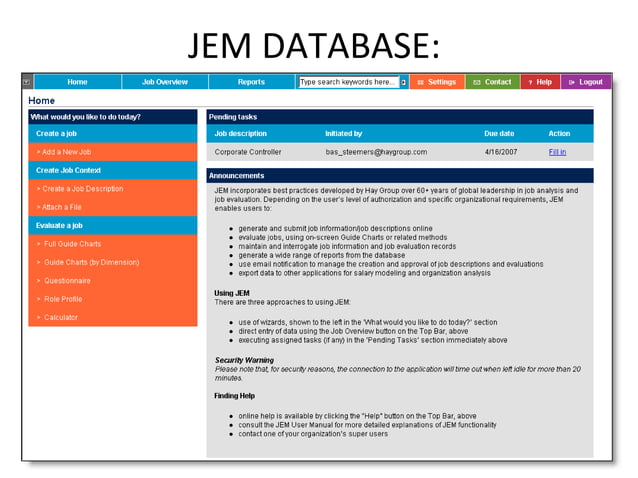 Hay jobs evaluation | PPT