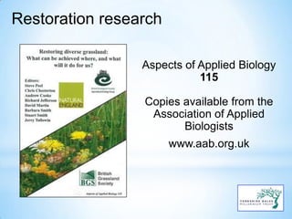 Hay meadow restoration (conserve and sustain 280612) | PPT