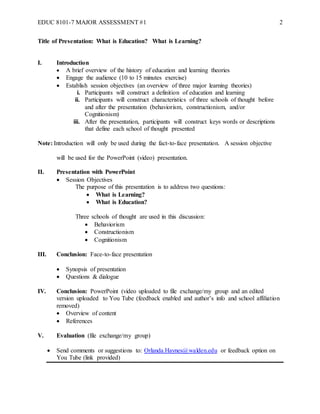 EDUC 8101-7 Major Assessment #1 | DOCX