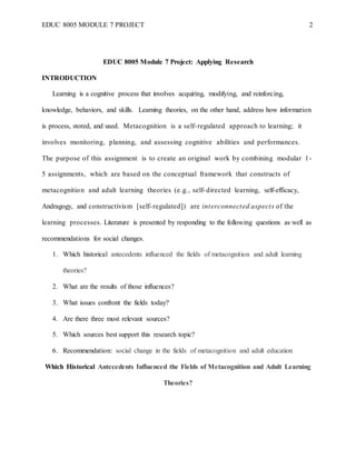 EDUC 8005 Module 7 Project | PDF