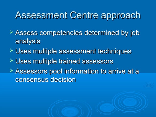 Hay's assessment centres | PPT
