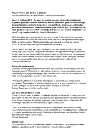 Haystack lanceert VR app voor consumentenonderzoek | PDF