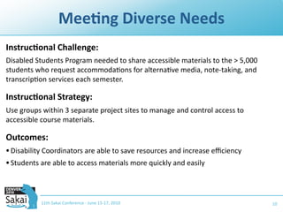 Sakai T&L Show and Tell: Deepening Our Engagement | PDF