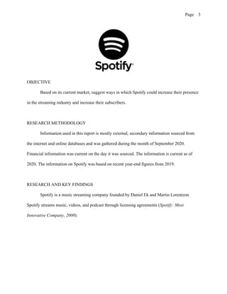 A Market Analysis for (Spotify) | PDF