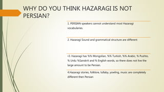 IS HAZARAGI A SEPARATE LANGUAGE? © 2021 John Gulzari | PPTX