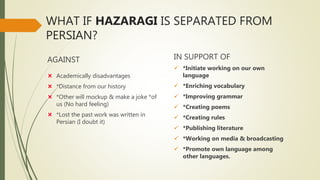 IS HAZARAGI A SEPARATE LANGUAGE? © 2021 John Gulzari | PPTX