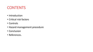 Critical Hazard in Management system | PPTX