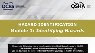 hazard identification and classification | PPTX
