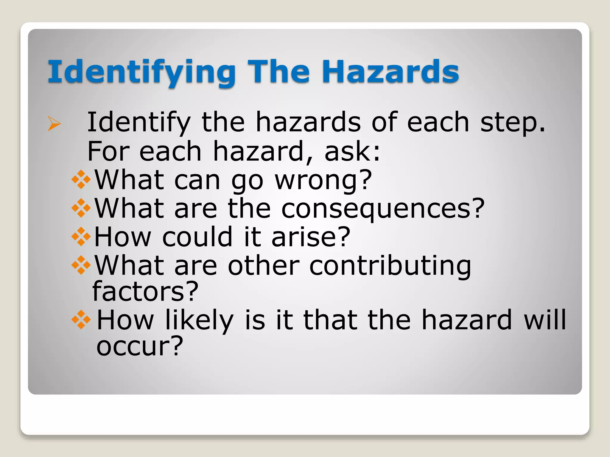 Hazard analysis(ppt) | PPTX