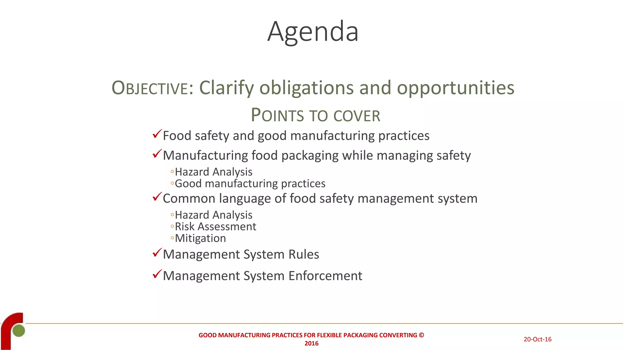 Hazard analysuis food packaging manufacturing(2) | PPTX
