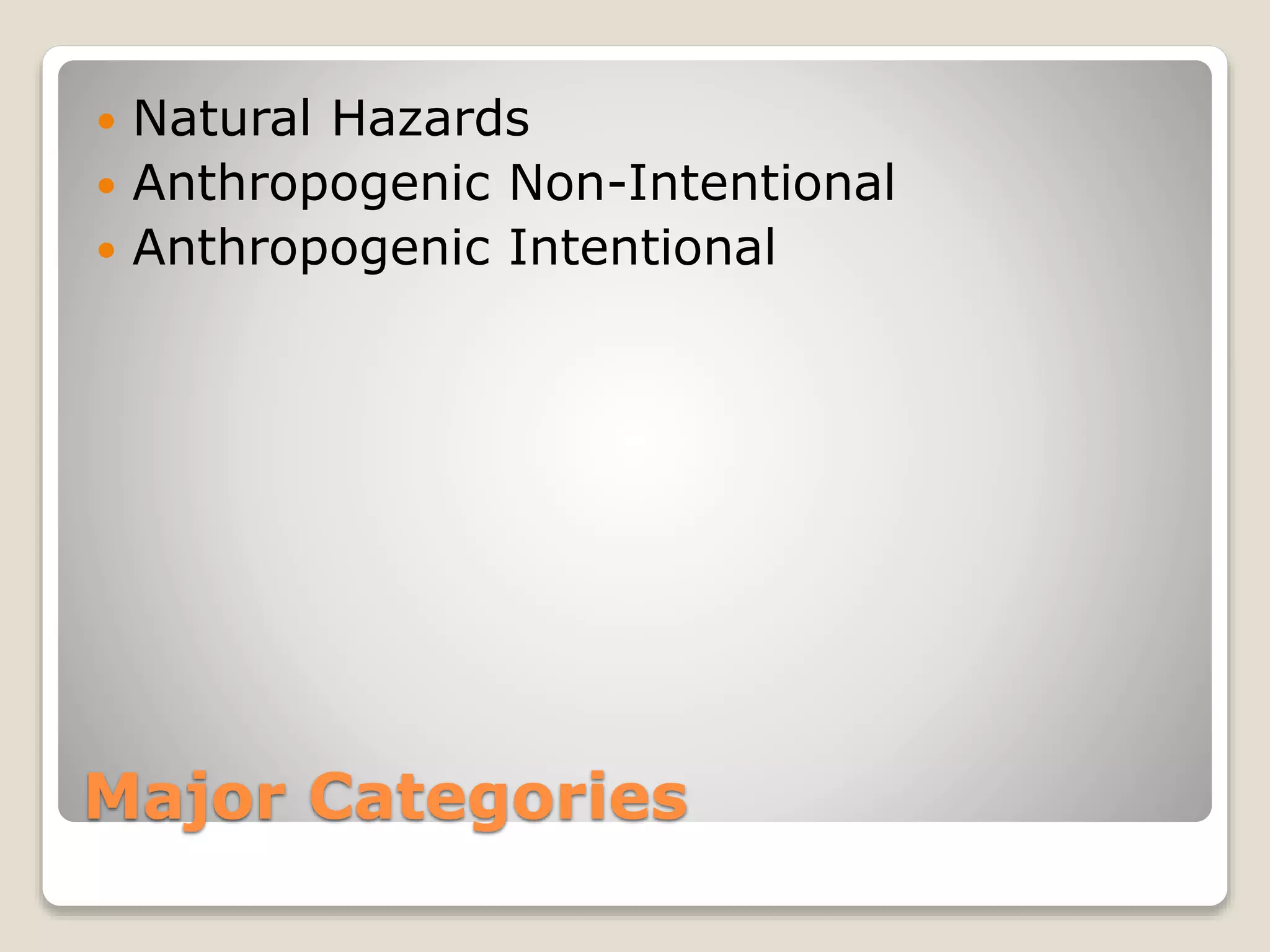 Hazard and disaster classification | PPT