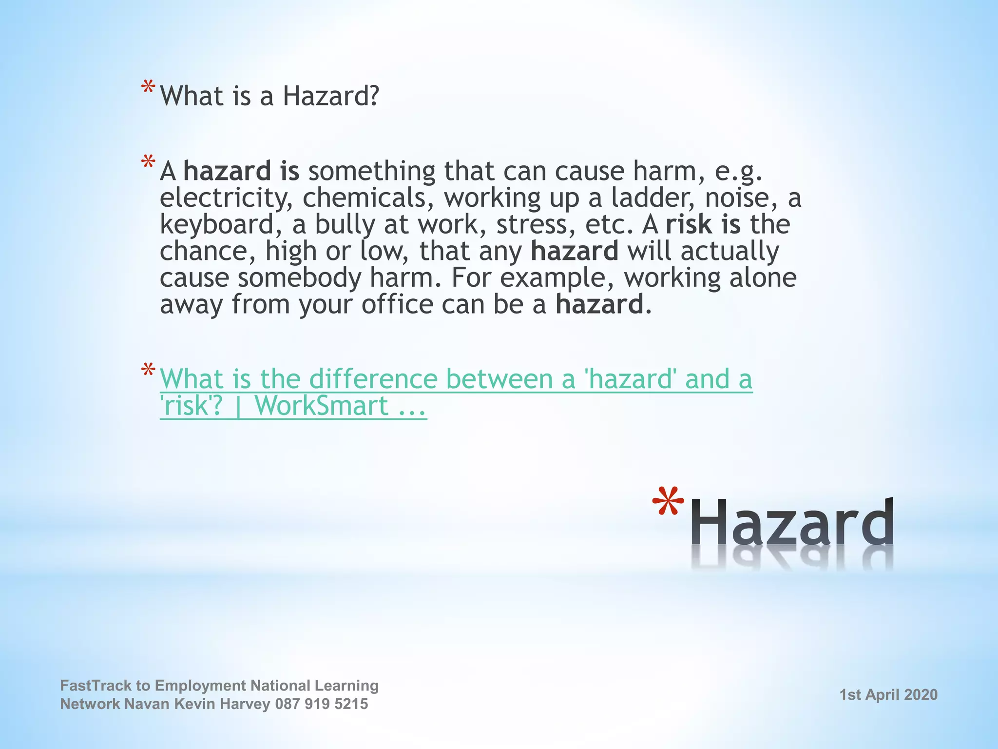 Hazards in the Workplace | PPTX
