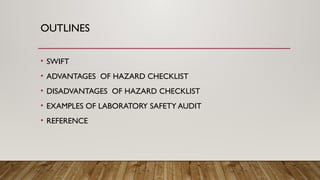 HAZARD CHECKLIST IN THE MEDICAL LABORATORY | PPT