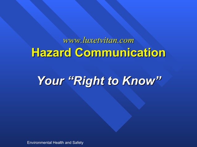 Hazard communication | PPS | Business and Finance