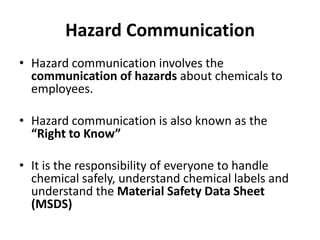 Hazard communication lect 1 | PPTX | First Aid | Injuries