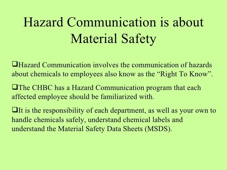Hazard Communication Program Osha Training